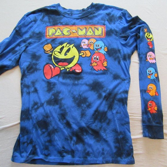 Pac Man | Shirts | Mens Pac Man Long Sleeve Tie Dye T Shirt Sz L | Poshmark